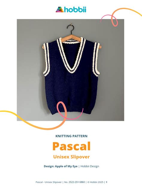 Pascal Unisex Slipover Us Pdf Knitting Clothing