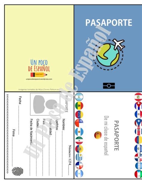 Pasaporte De Mi Clase De Español Clase De Español Plantilla De