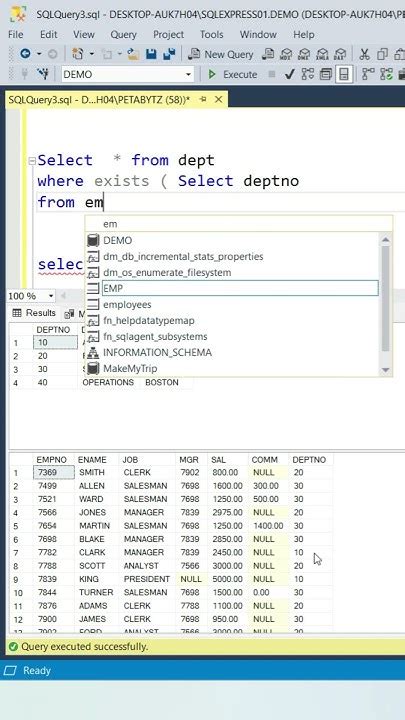 Frequent Sql Interview Question In Exist Operator In Sql