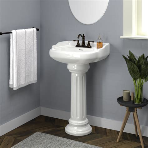 Barclay Vicki 355 Tall Vitreous China Oval Pedestal Bathroom Sink With Overflow And Reviews