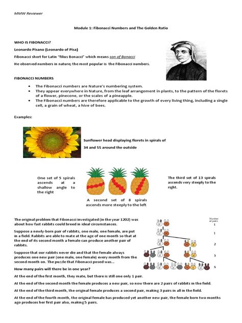 Module 1 Fibonacci Numbers And The Golden Ratio Mmw Reviewer Pdf Logic If And Only If