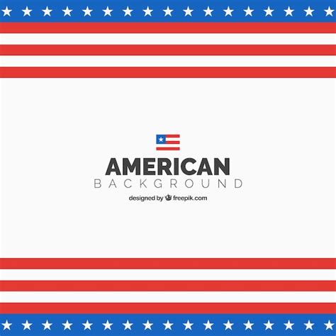 Premium Vector American Flag Background In Flat Design