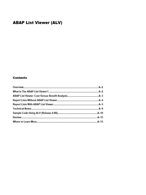 Abap List Viewer Download Free Pdf Software Engineering Computing