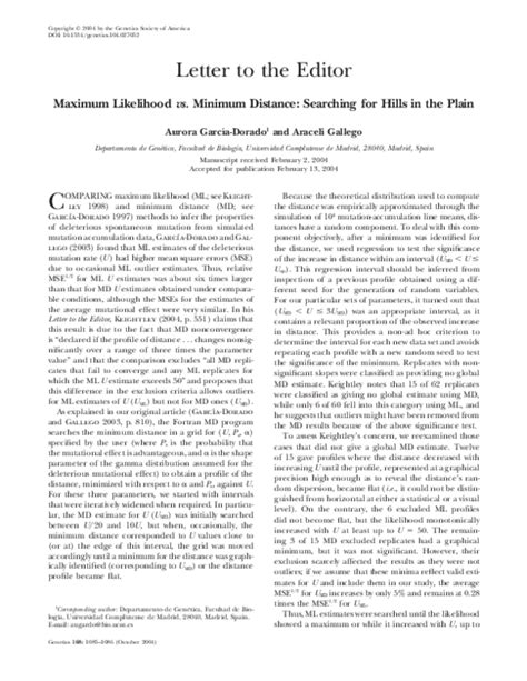 Pdf Maximum Likelihood Vs Minimum Distance Searching For Hills In The Plain