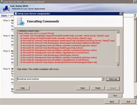 Troubleshooting Lync Lync Deployment Wizard Fails Input String Was Not In The Correct Format