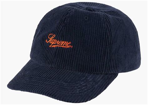 Supreme Script Corduroy 6 Panel Navy Hype Clothinga