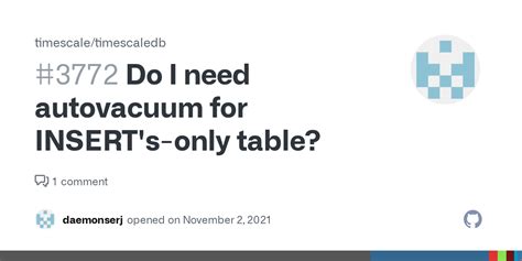 Do I Need Autovacuum For Inserts Only Table · Issue 3772 · Timescale
