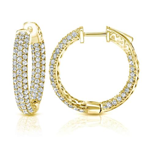 Diamond Cut 14k Gold Hoop Earrings At Holly Stine Blog