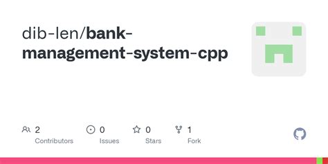 GitHub Dib Len Bank Management System Cpp
