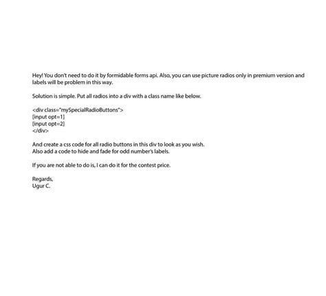 Css Code To Customize Formidable Forms Radio Button Field Freelancer