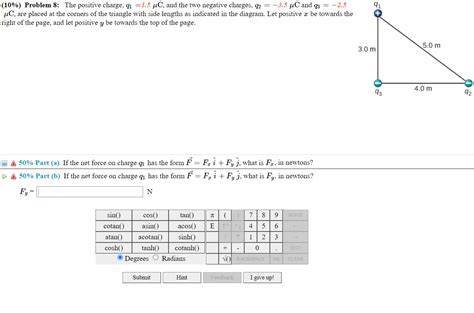 Solved 10 Problem 8 The Positive Charge Q1 15 Uc And