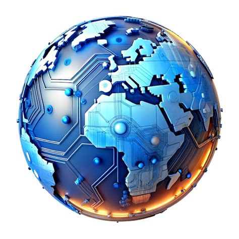 3d 세계 글로벌 네트워크 디지털 기술 프리미엄 사진