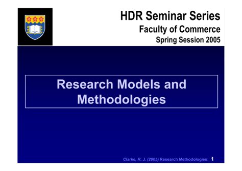 Research Models And Methodologies Presentation