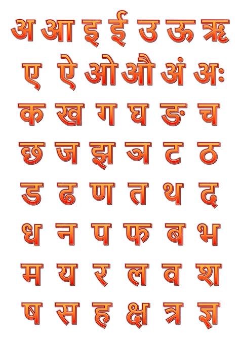 Free Hindi Alphabets Chart Printable Download Pdf Download Free Printable