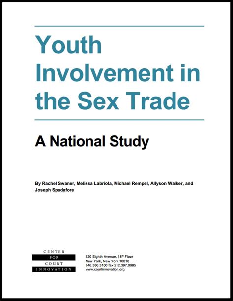 Youth Involvement In The Sex Trade Center For Justice Innovation