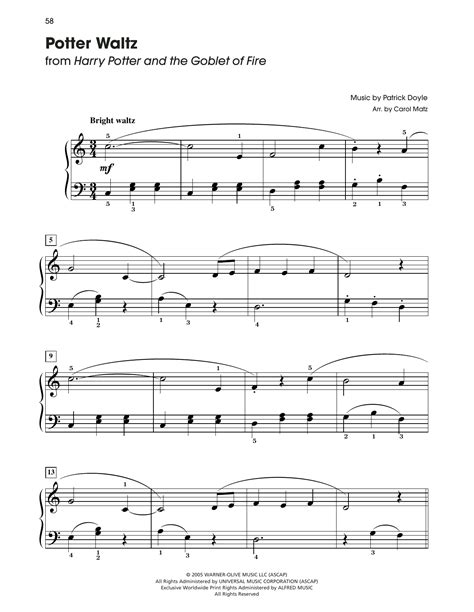 Potter Waltz From Harry Potter Arr Carol Matz By Patrick Doyle Sheet Music For Big Note