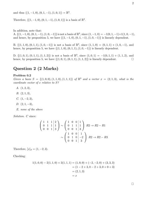 Solution Math Linear Algebra Mcq Test 1 Memo 1 Studypool