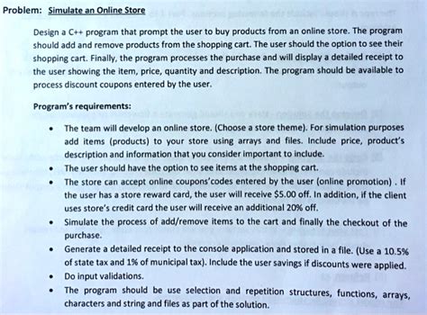 Solved In C Language With Flowchart Problem Simulate An Online Store Design A C Program