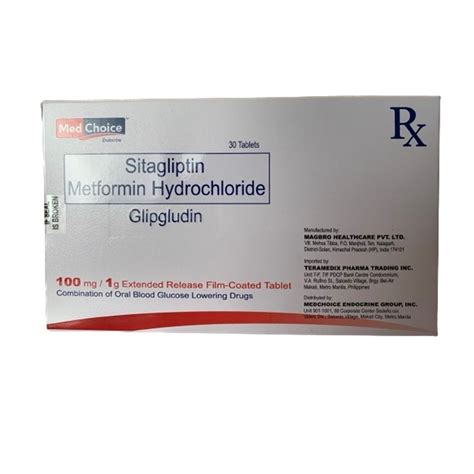 Glipgludin Glipgludin 100 Mg 1g Film Coated Tablet Sold Per Piece [prescription Required