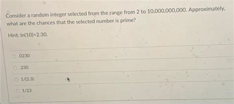 solved consider a random integer selected from the range