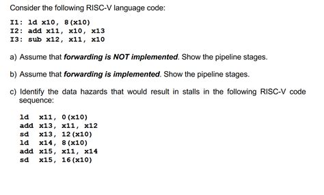 Solved Consider The Following RISC V Language Code Id Chegg