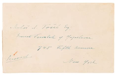 Nikola Tesla Autograph Letter Signed Sent To A Serbian Veteran Of Wwi