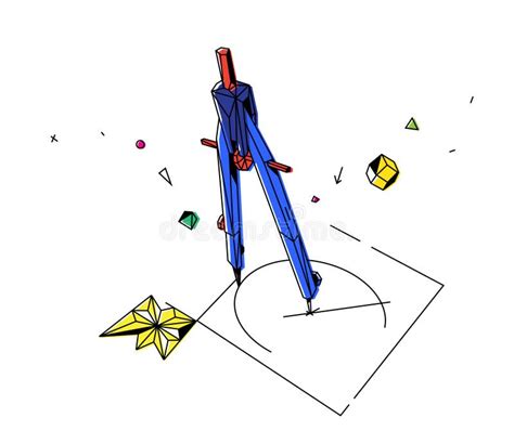 Architect Compass Pencil Drawings Stock Illustrations 36 Architect