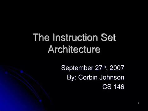 PPT The Instruction Set Architecture PowerPoint Presentation Free