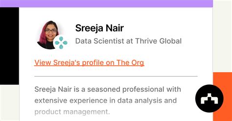 Sreeja Nair Data Scientist At Thrive Global The Org
