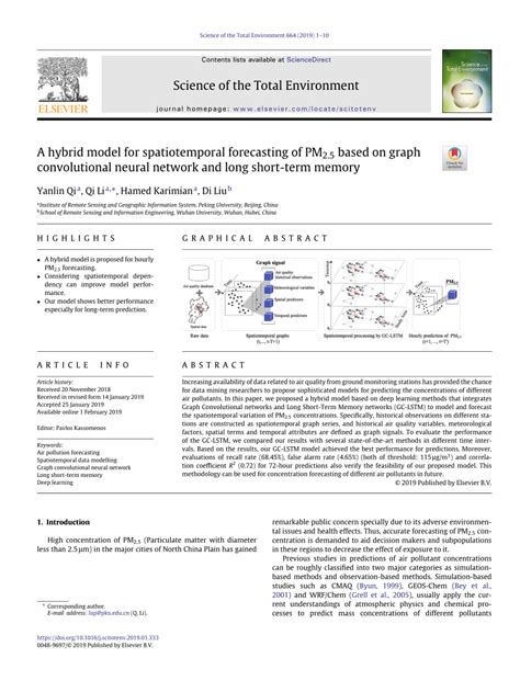 Pdf A Hybrid Model For Spatiotemporal Forecasting Of Pm2 5 Based On Graph Convolutional Neural