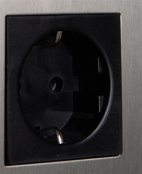 Silver Schuko Single Socket With Black Or White Inserts