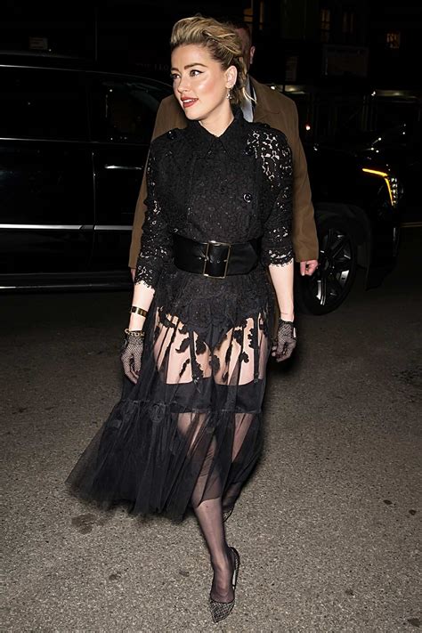 Amber Heard Looks Stunning In A Black Sheer Dress As She Attends Gully