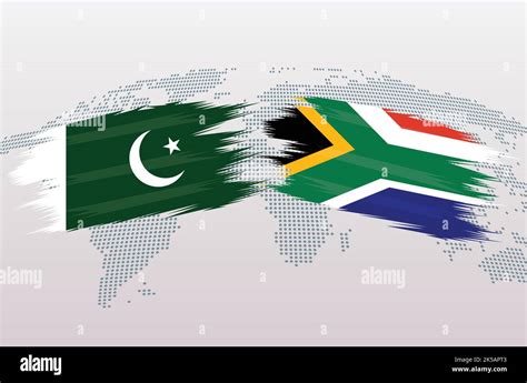 Pakistan Vs South Africa Flags Islamic Republic Of Pakistan Vs South