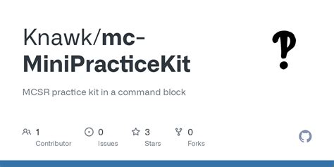 GitHub Knawk Mc MiniPracticeKit MCSR Practice Kit In A Command Block