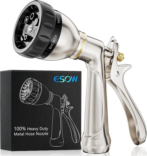 Esow Garden Hose Nozzle 100 Heavy Duty Metal Water Hose