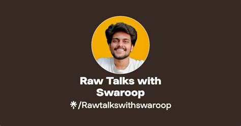 raw talks with swaroop instagram linktree