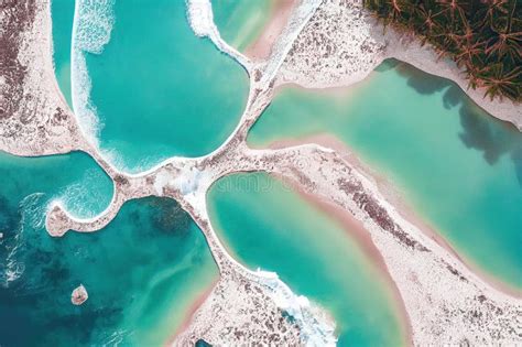 Ai Generated Image Top View From Drone Photo Of Beautiful Pink Beach