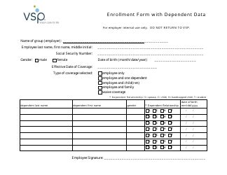 Enrollment Form With Dependent Data Vsp Fill Out Sign Online And Download PDF Templateroller