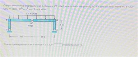 Solved Compute The Vertical Displacement Of The Hinge At C