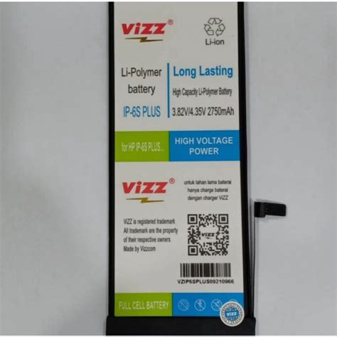 Jual BATERAI BATRE BATERE BATTERY IPHONE 6S PLUS VIZZ DOUBLE POWER Shopee Indonesia