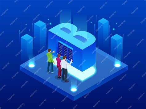 Visualisation Big Data Abstraite De Vecteur Isométrique Conception De Lettre B Futuriste