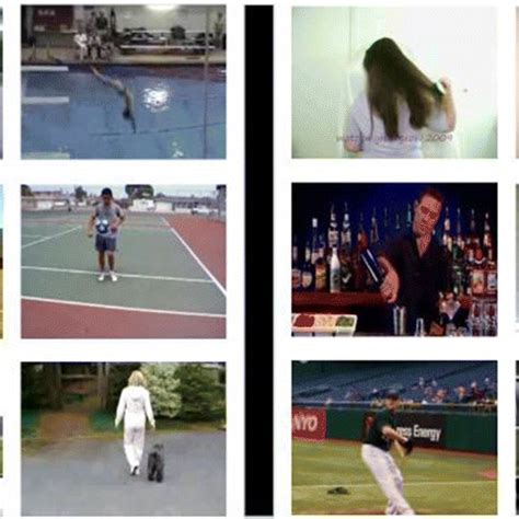 some sample frames of different classes of datasets ucf11 left and