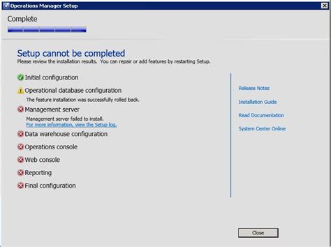 Solved SCOM 2012 Installation Failed Experts Exchange