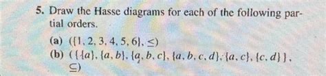 Solved 5 Draw The Hasse Diagrams For Each Of The Following