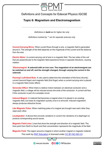 Edexcel Igcse Physics Definitions Teaching Resources
