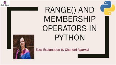 Range In Python Membership Operators In Python In Operator Python Youtube