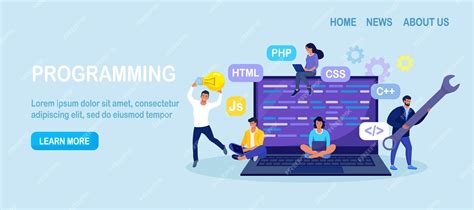 Premium Vector Developing Programming And Coding Technologies And