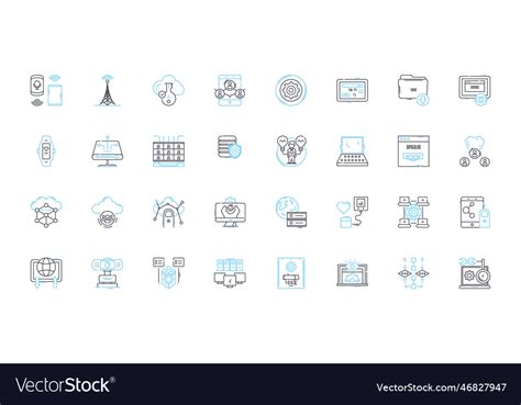 Digital Innovation Linear Icons Set Disruption Vector Image