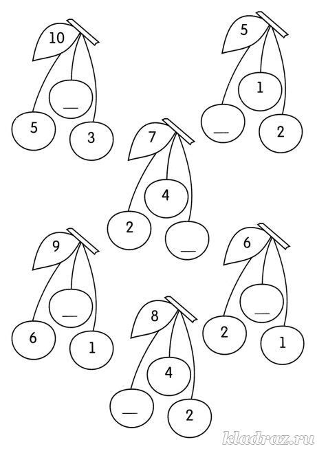 Обучение счёту детей Вишнёвая считалочка На каждой тройке вишенок напиши цифры так чтобы