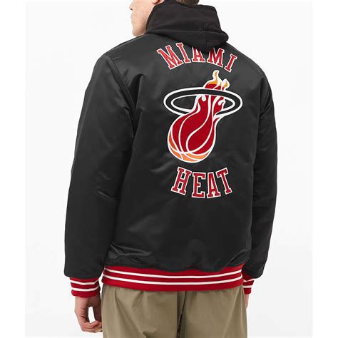 Satin Black Heavyweight Miami Heat Jacket